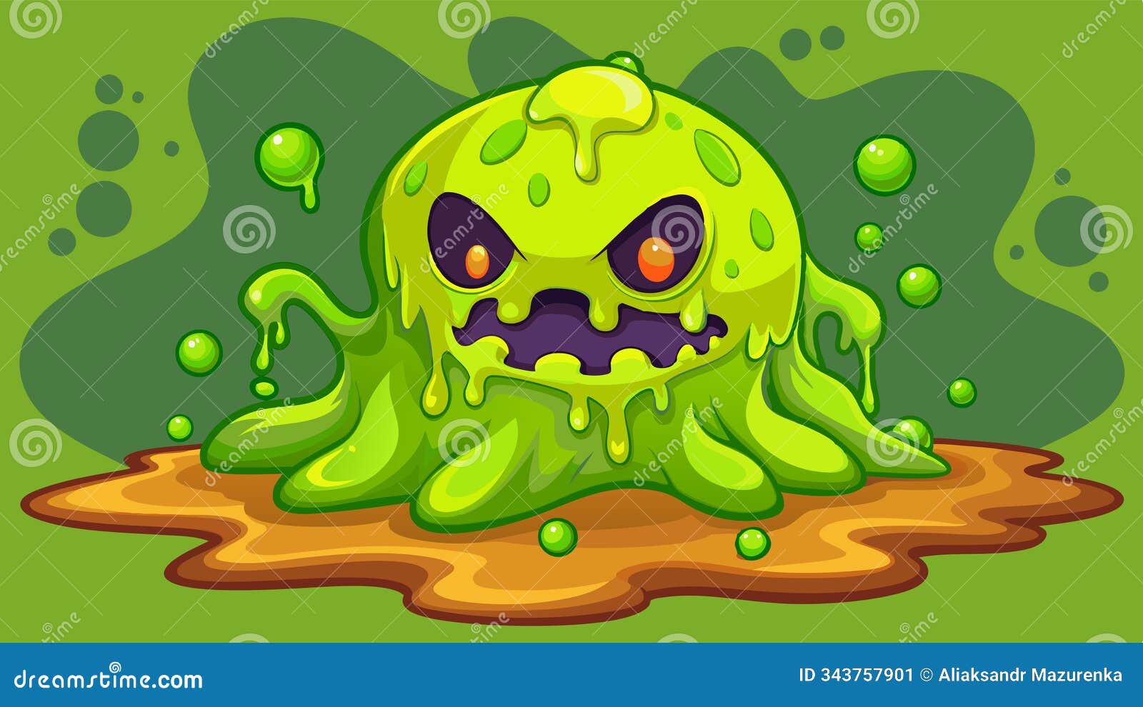 Toxic Slime Blob stock vector. Illustration of liquid - 343757901