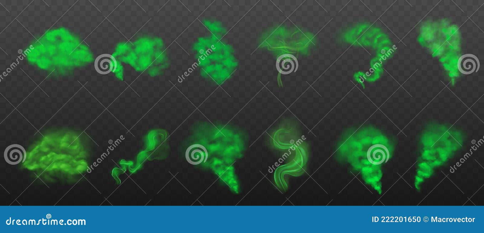 Toxic Smoke Set stock vector. Illustration of fumes - 222201650