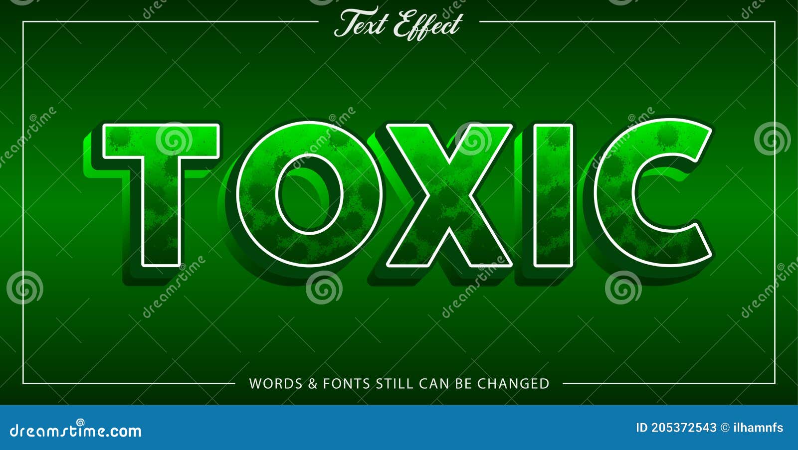 Toxic Editable Text Effect Style Stock Vector - Illustration of symbol ...