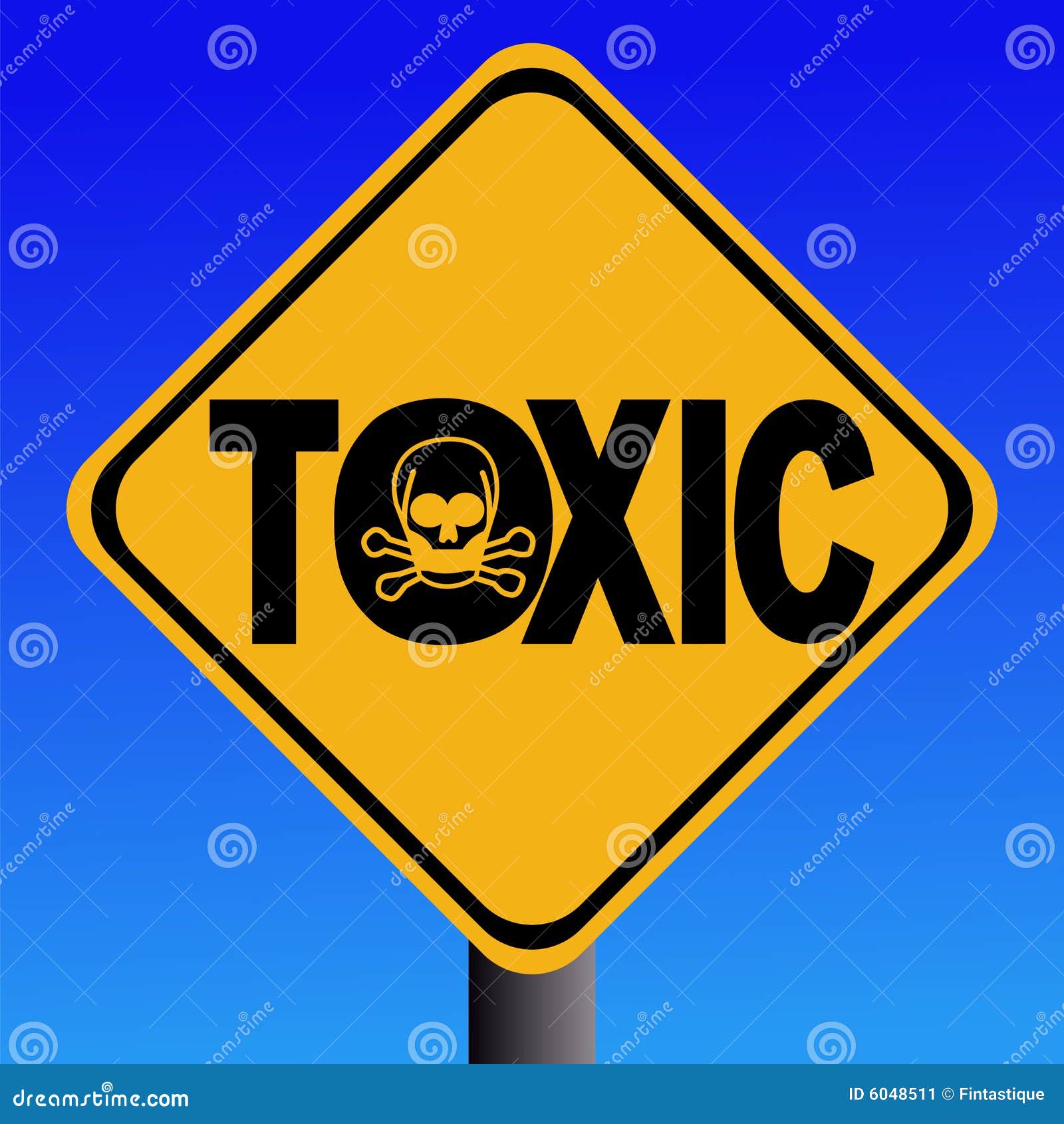 Toxic text sign with skull stock vector. Illustration of attention ...