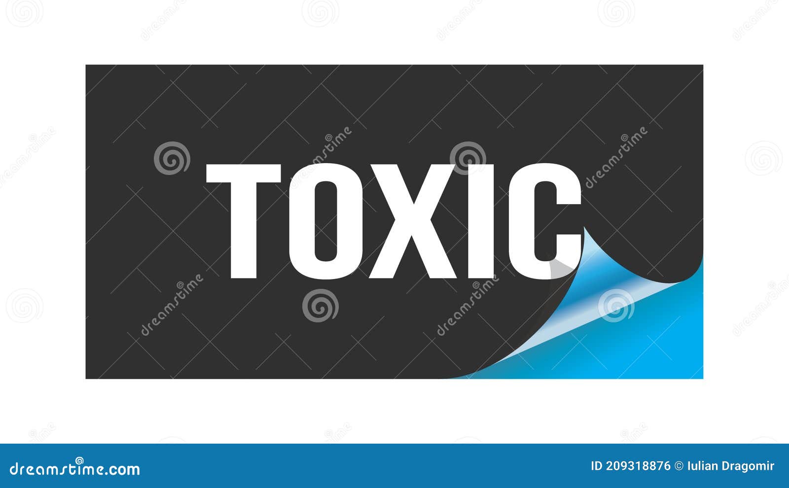 TOXIC Text Written on Black Blue Sticker Stock Illustration ...