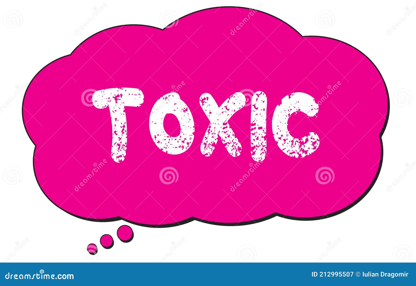 TOXIC Text Written on a Pink Cloud Bubble Stock Illustration ...