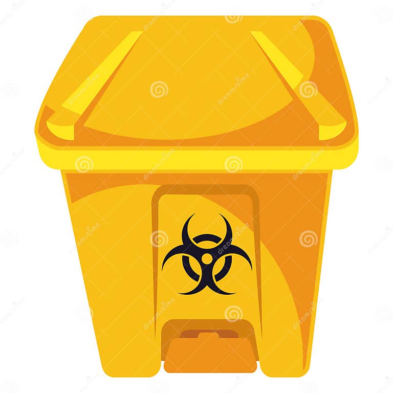 Toxic waste bin yellow stock illustration. Illustration of design ...