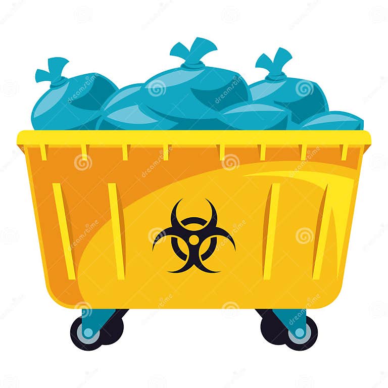 Toxic waste bin yellow stock illustration. Illustration of substance ...