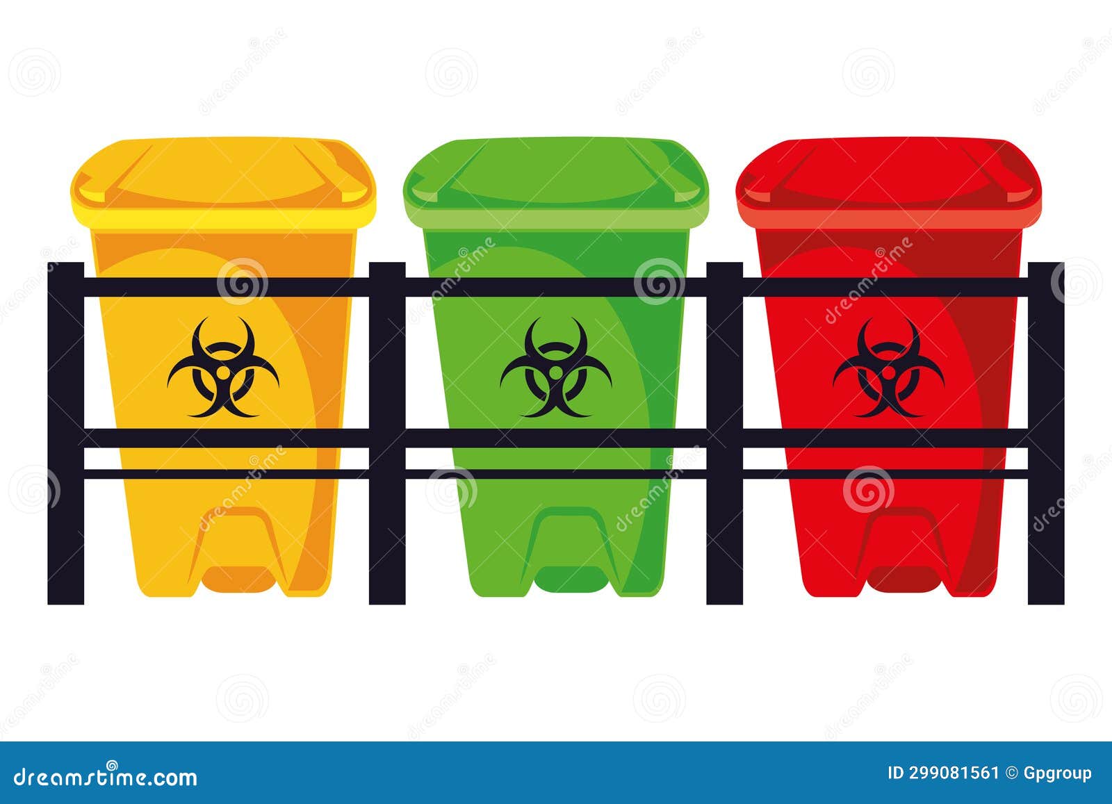 Toxic waste bins stock vector. Illustration of substance - 299081561