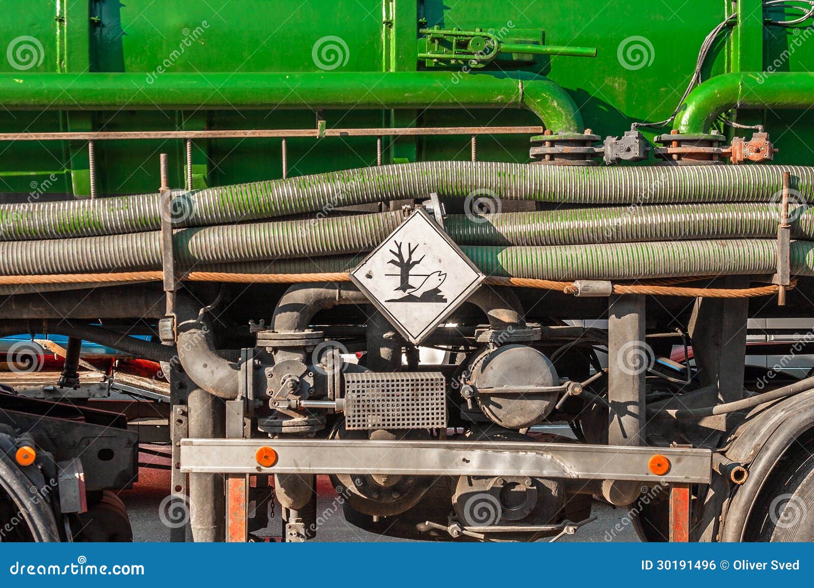 Toxic Waste Car with Danger Sign Stock Photo - Image of environment ...