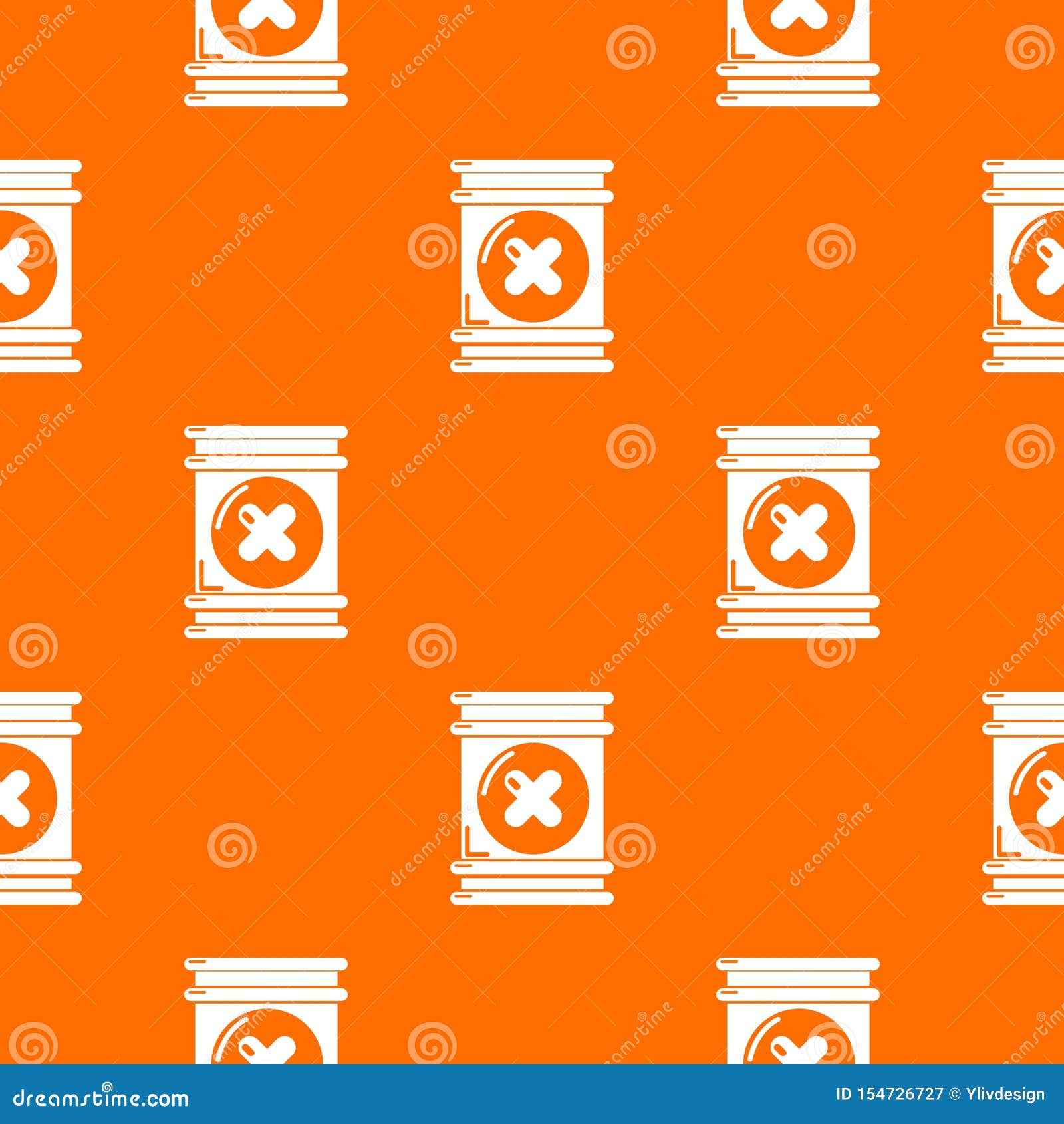 Toxic Waste Container Pattern Vector Orange Stock Vector - Illustration ...