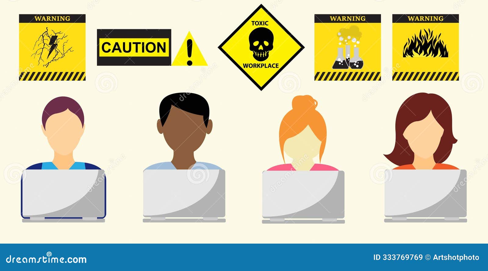 Toxic Workplace Brochure Template Vector Illustration | CartoonDealer ...