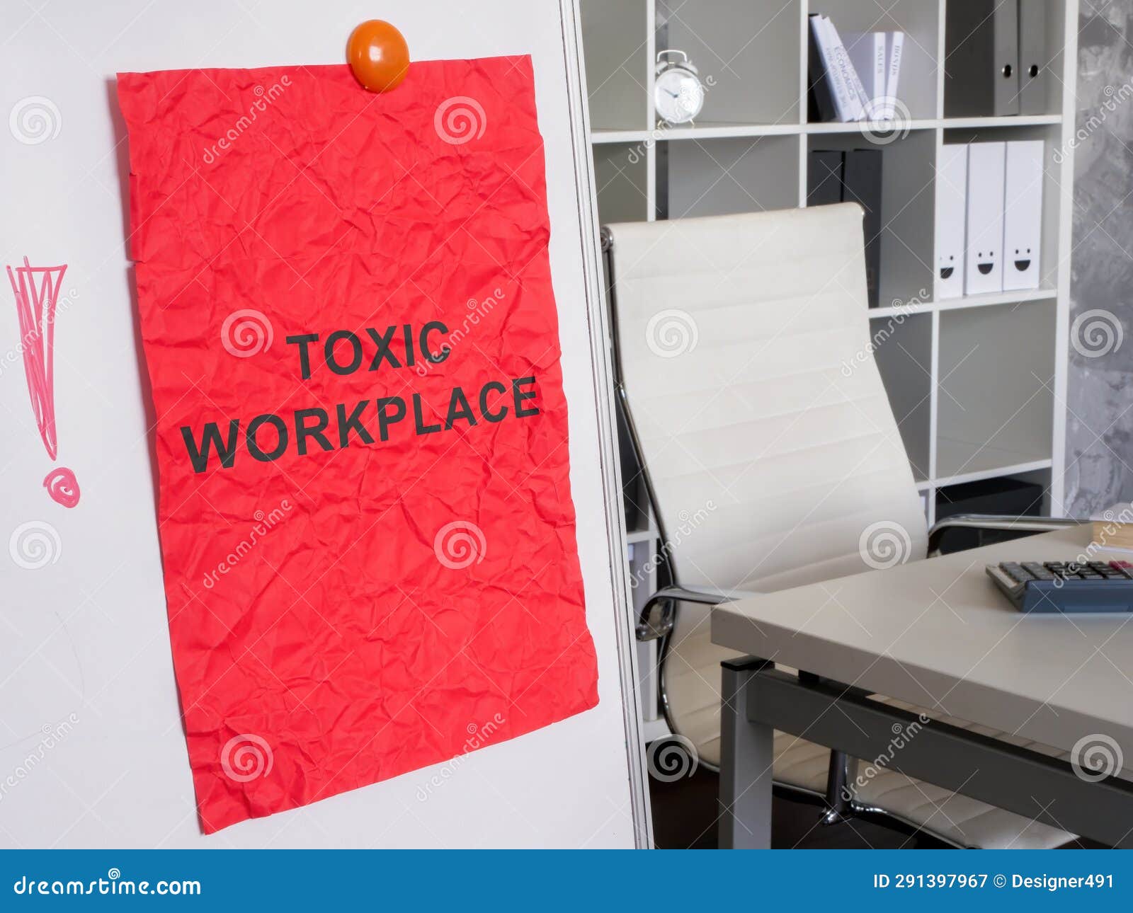 A Toxic Workplace Sign in the Office. Stock Image - Image of conflict ...
