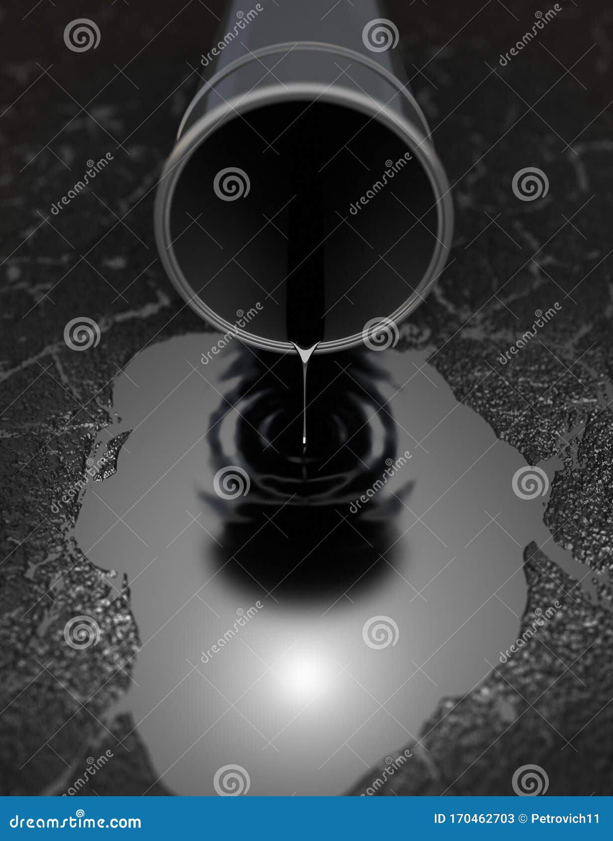 Toxic Oil from Industrial Pipe Stock Illustration - Illustration of ...