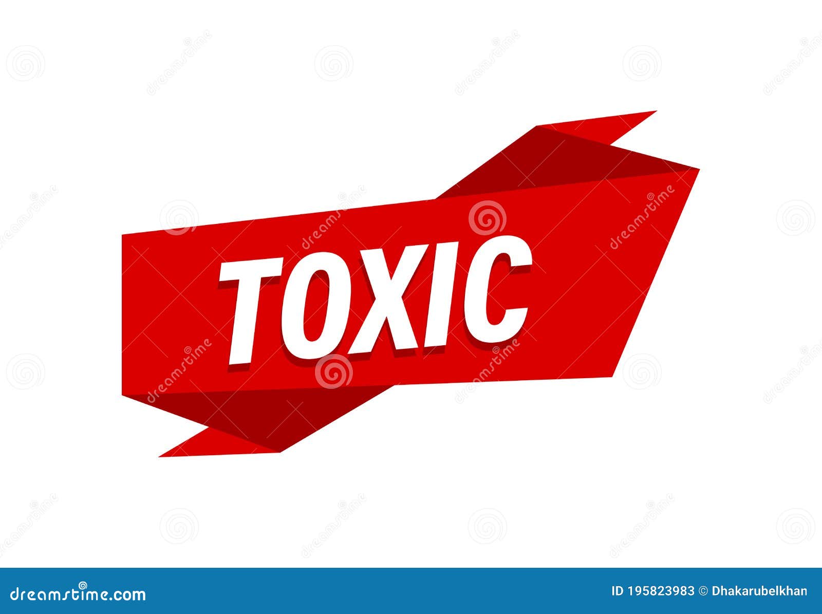 Toxic Written, Red Flat Banner Toxic Stock Vector - Illustration of ...