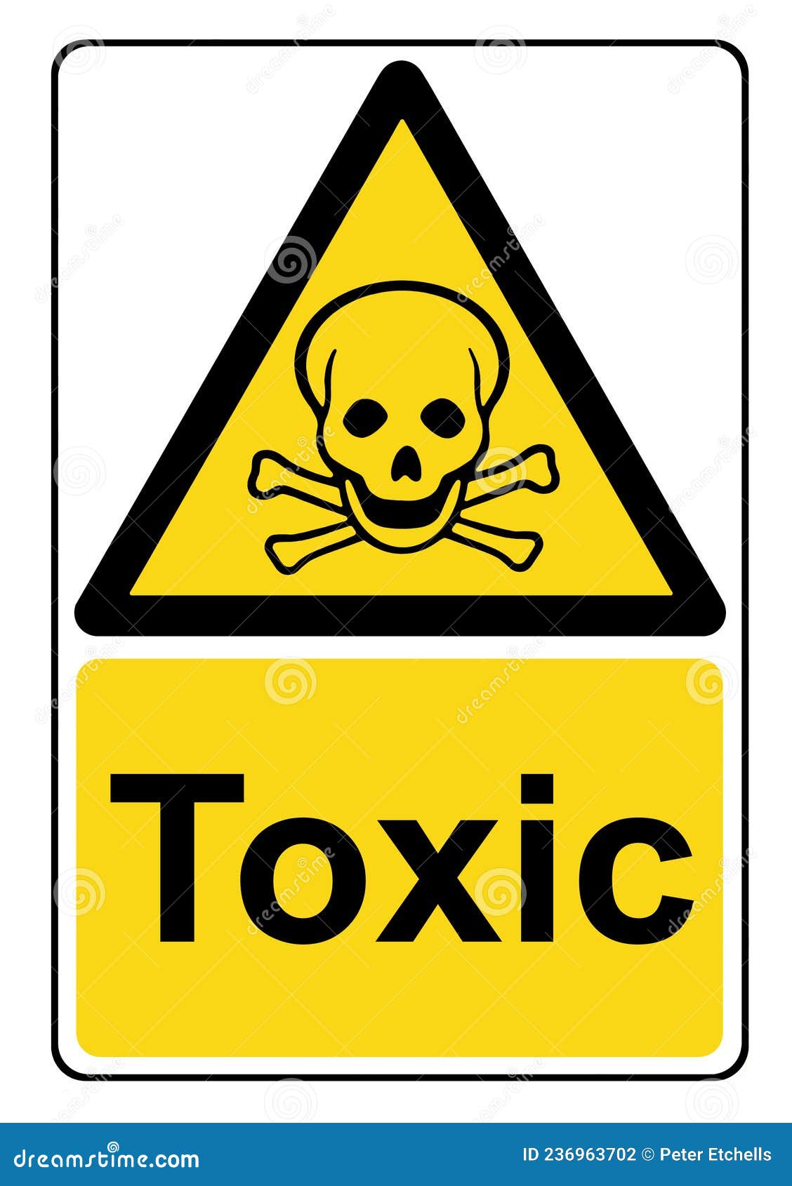 Toxic yellow warning sign stock vector. Illustration of authorised ...
