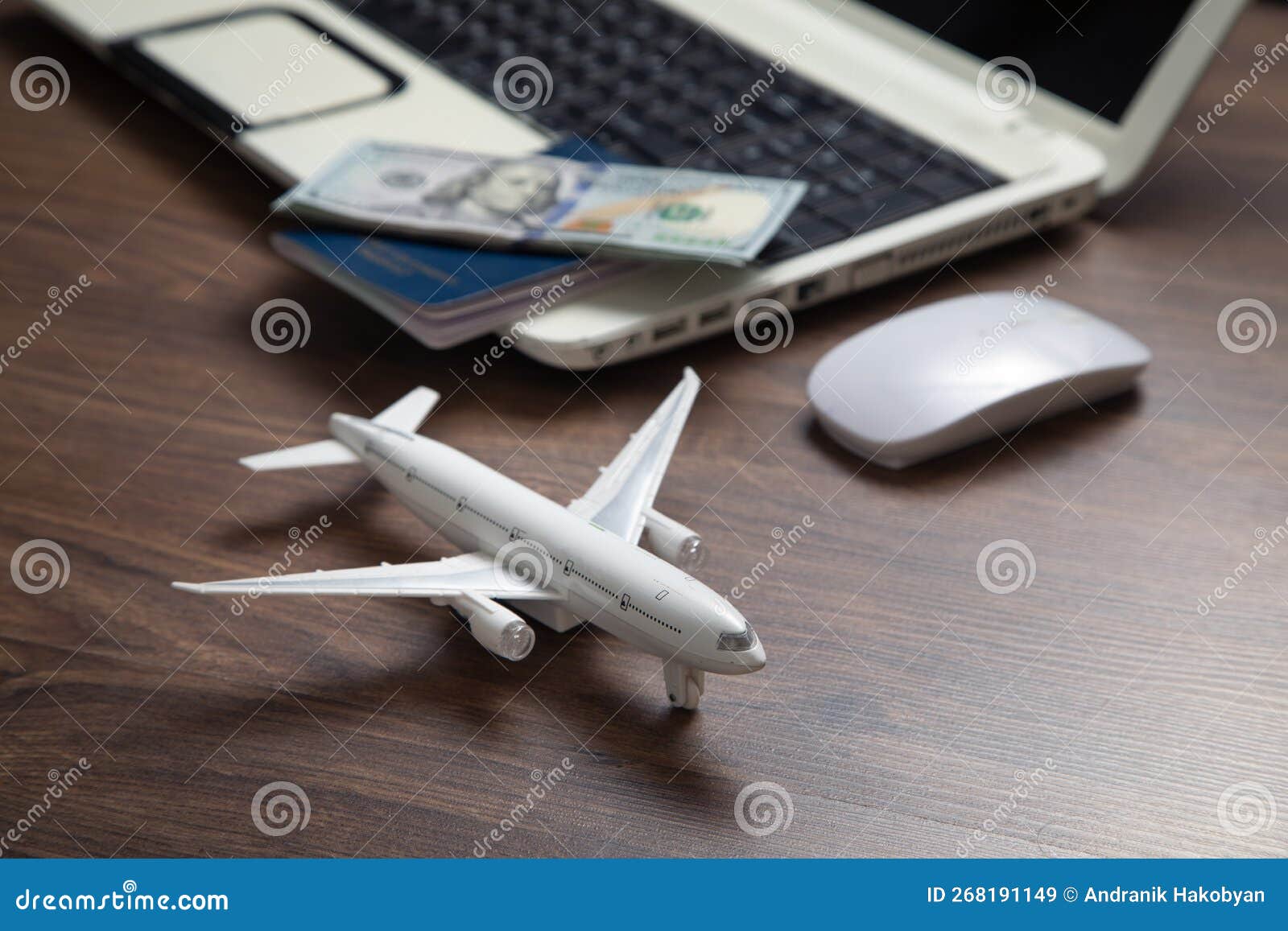 Toy Airplane with a Laptop Computer Stock Image - Image of laptop ...