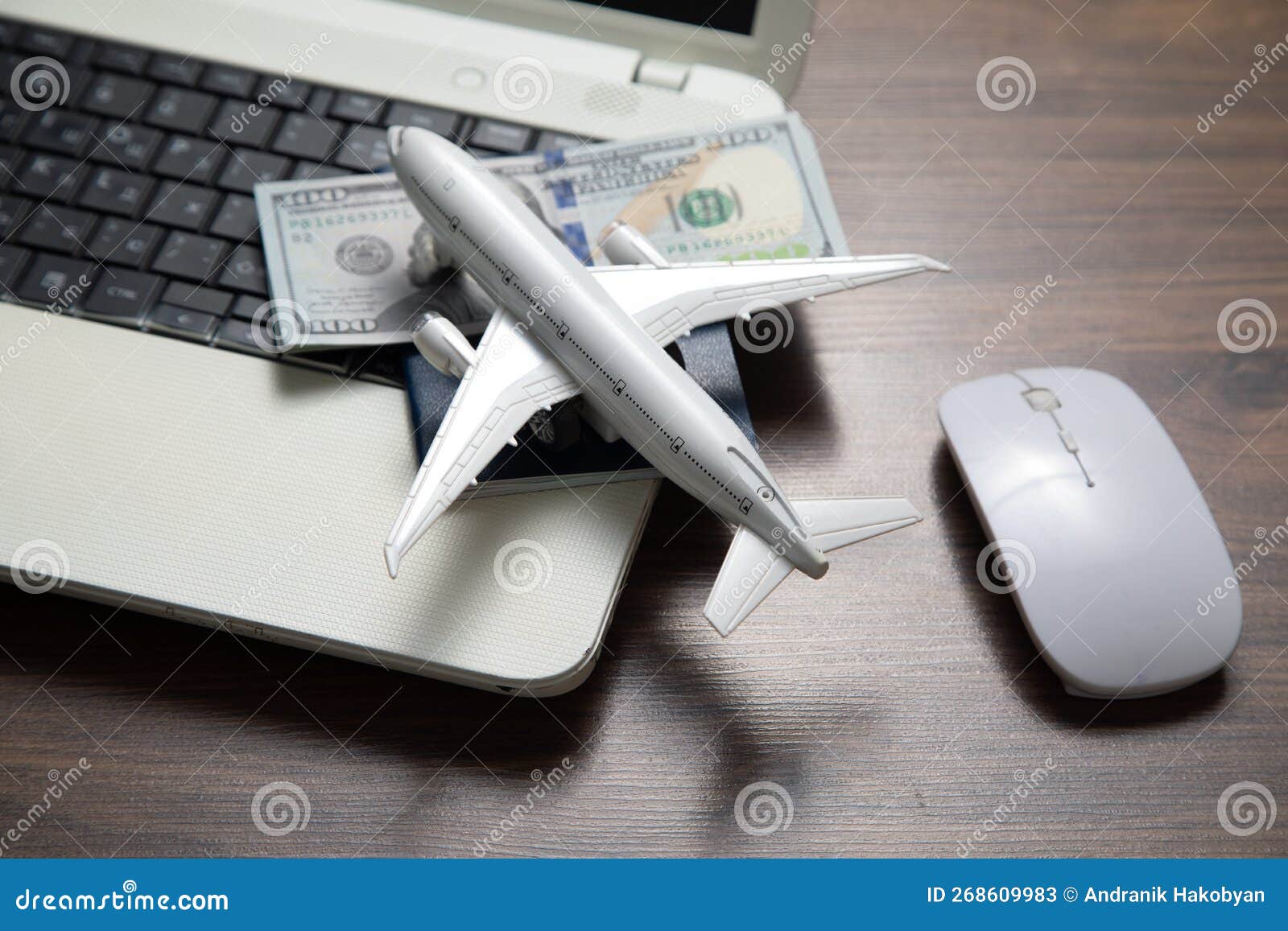 Toy Airplane with a Laptop Computer Stock Image - Image of computer ...