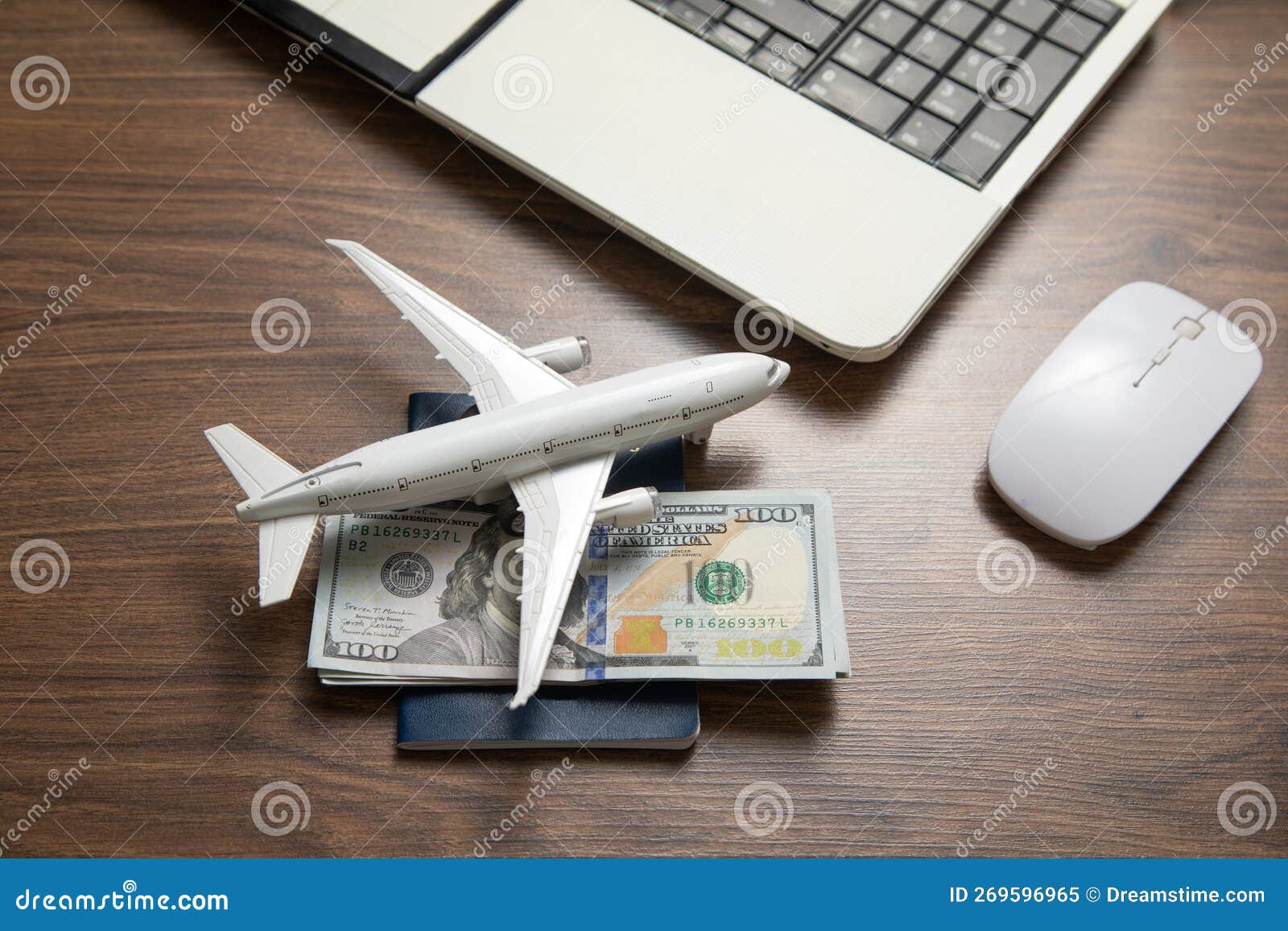 Toy Airplane with a Laptop Computer Stock Image - Image of transport ...