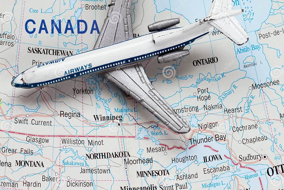 Toy Airplane on Map of Canada Stock Image - Image of york, airplane ...