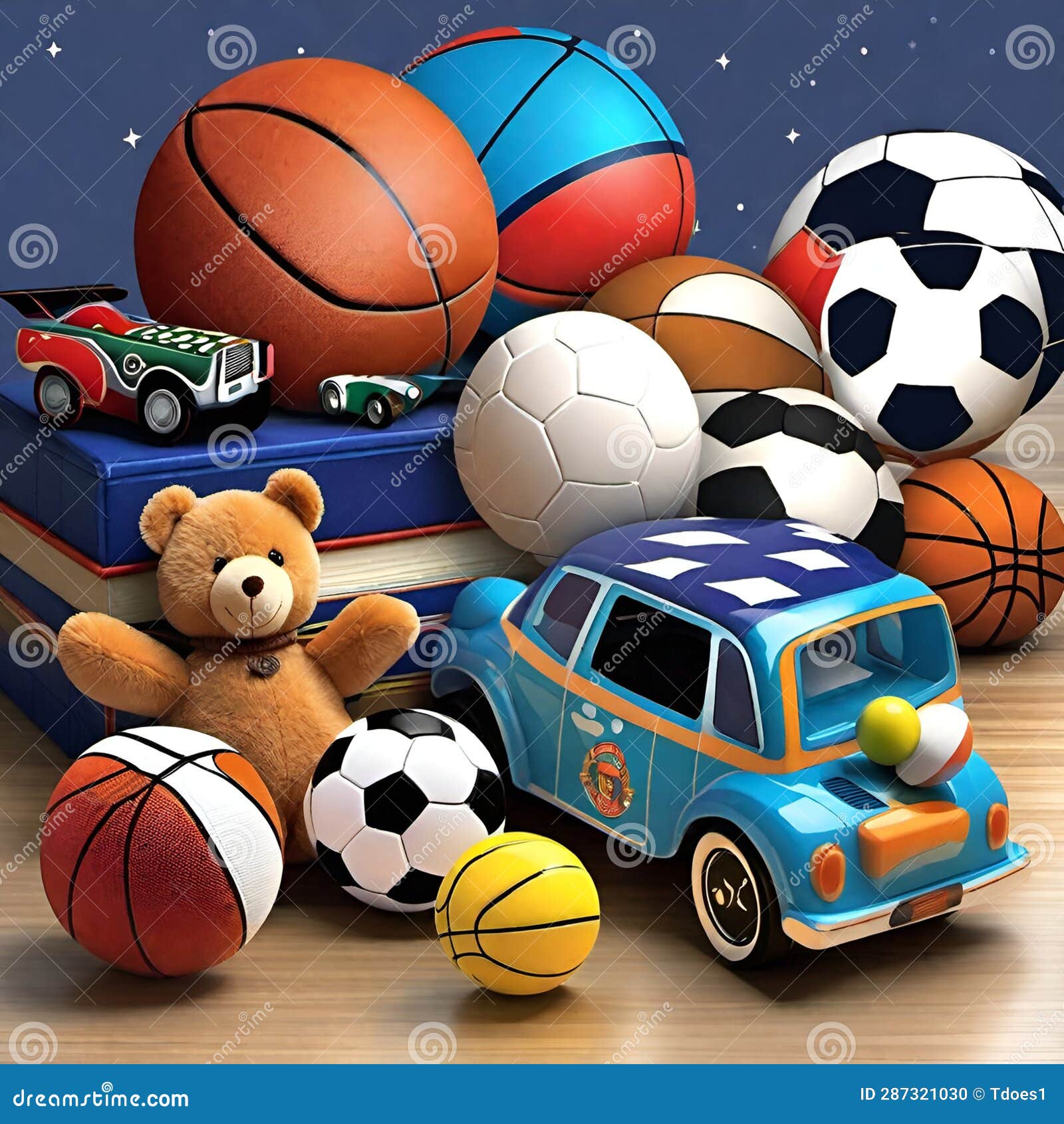 Toy assortment stock illustration. Illustration of baby - 287321030