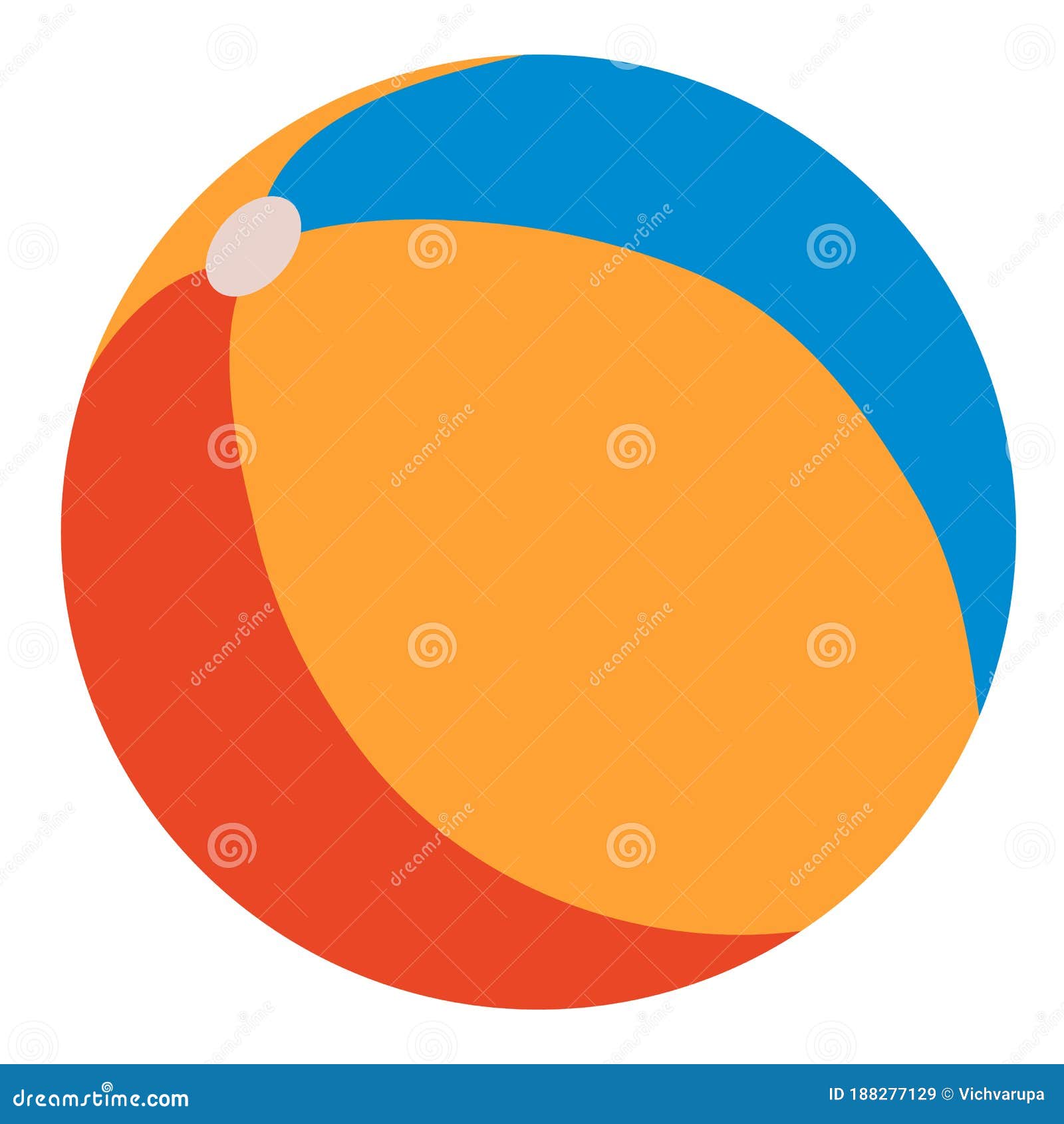 Toy Ball, Flat, Isolated Object on a White Background, Vector ...
