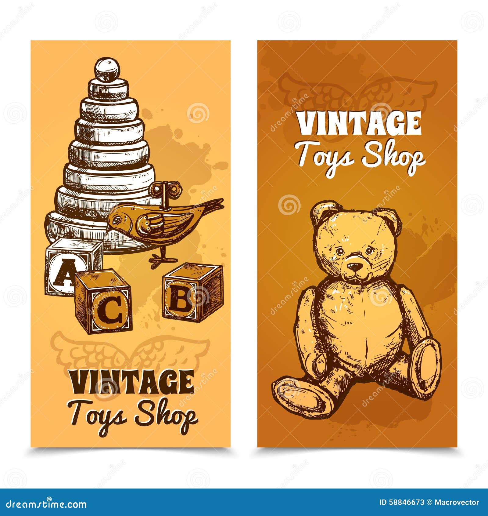 Toy Banner Set stock vector. Illustration of child, bookmark - 58846673