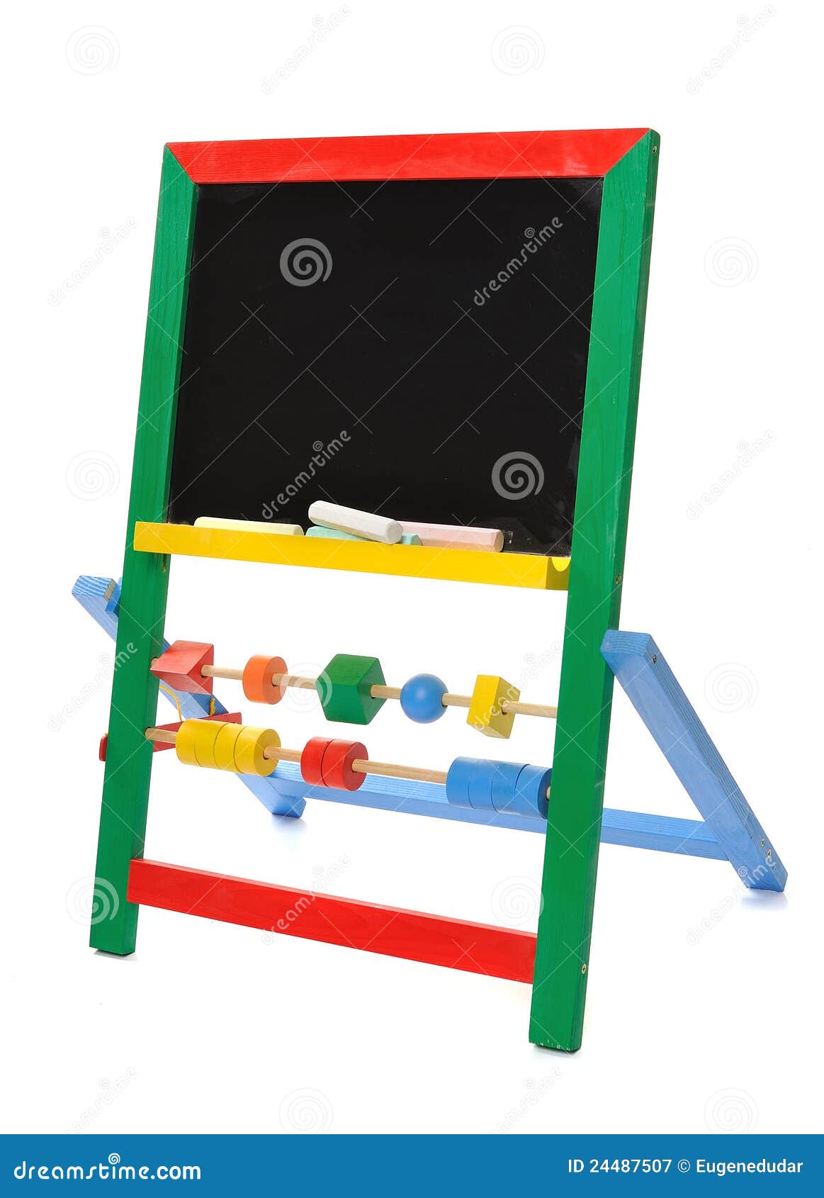 Toy Blackboard with Pieces of Chalk Stock Image - Image of black, color ...