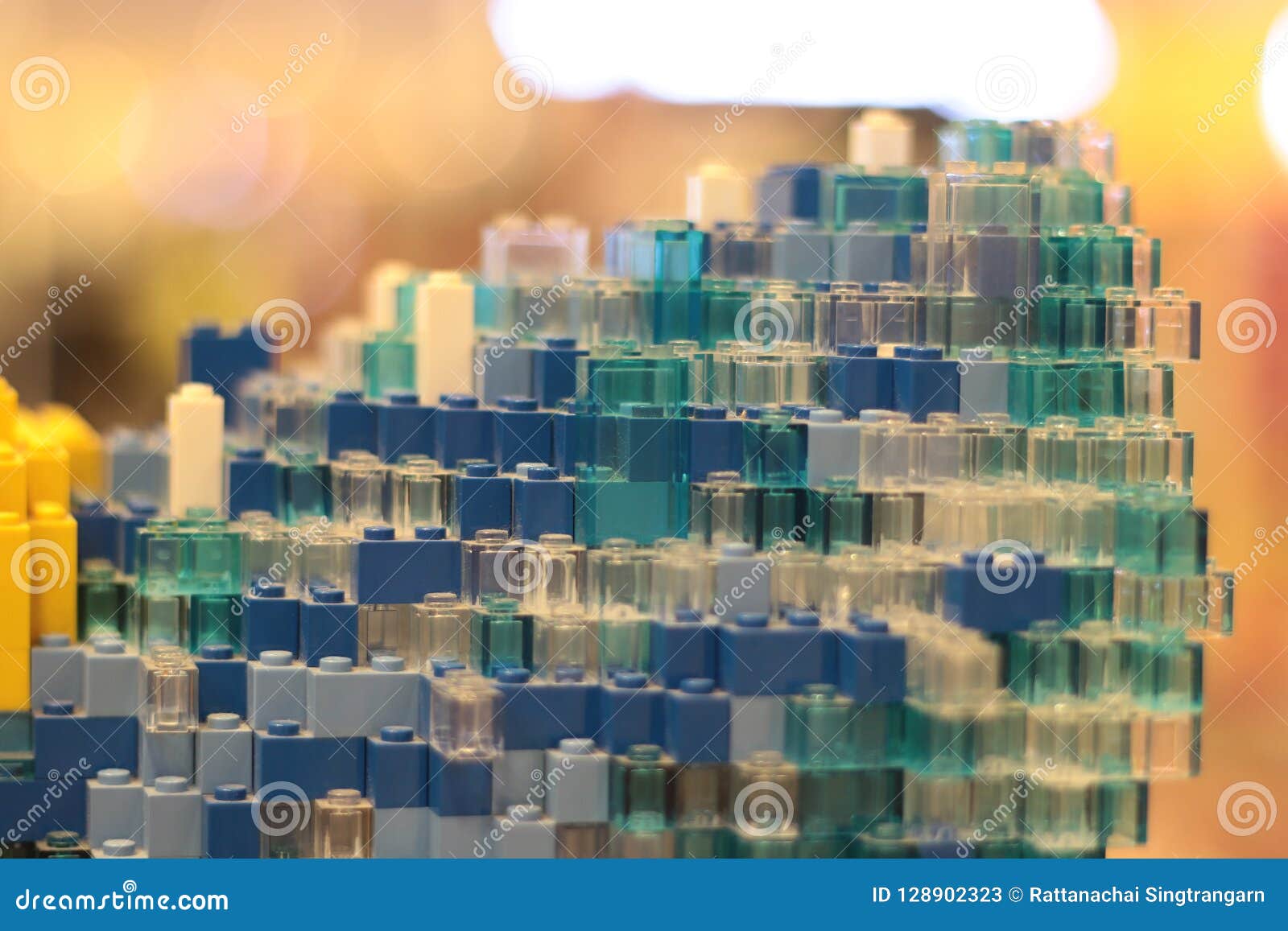 Toy block brick tower stock image. Image of entertainment - 128902323