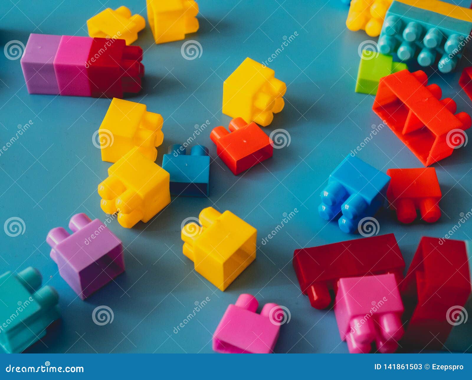 Toy Block Pieces on Celestial Background Stock Image - Image of plastic ...