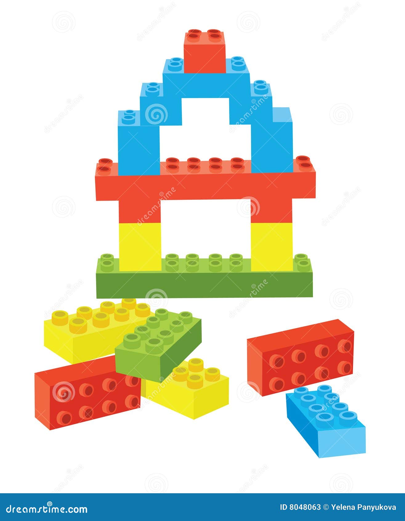 Toy blocks stock vector. Illustration of yellow, recreational - 8048063