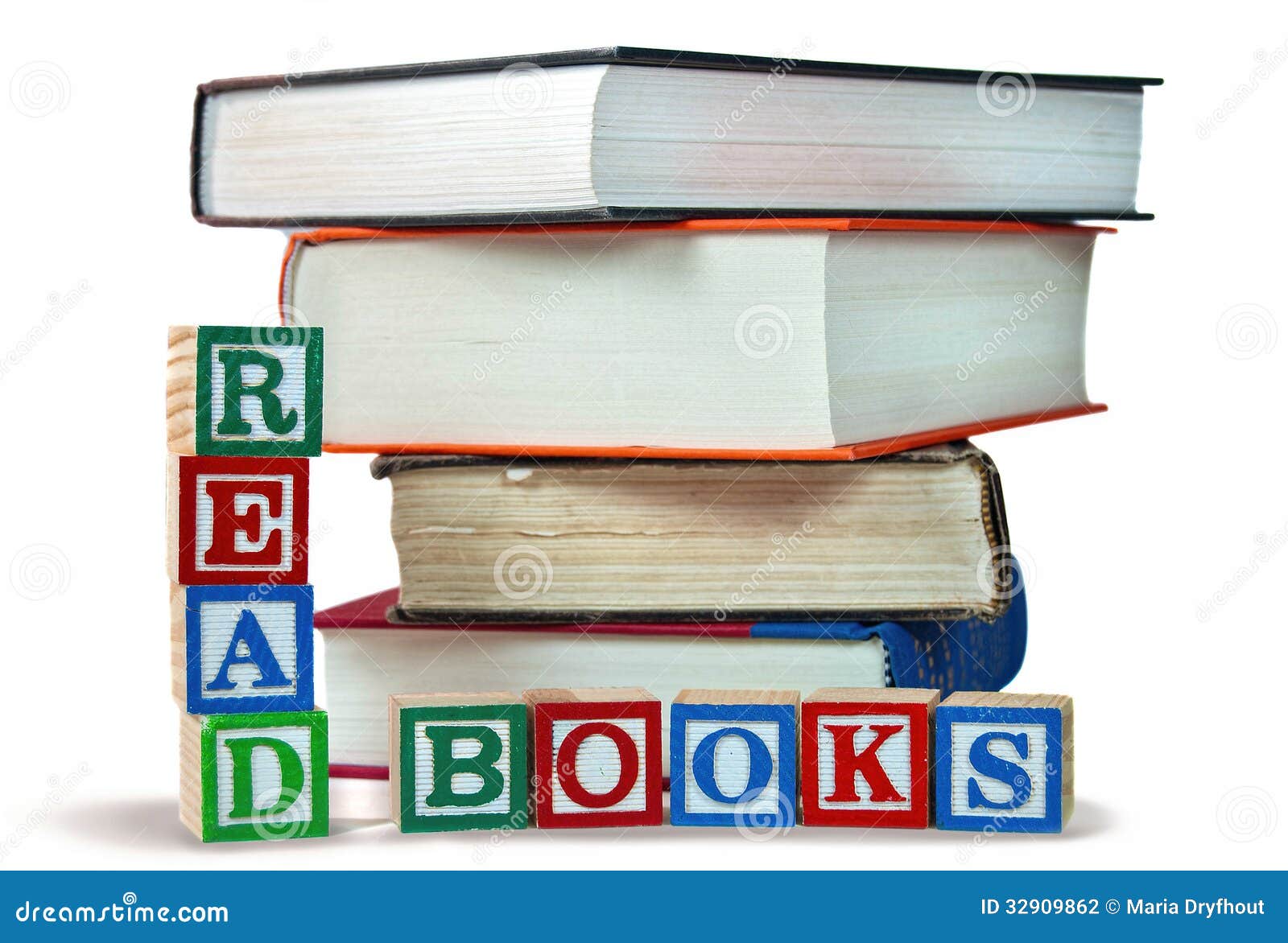 Toy blocks with books stock photo. Image of green, stack - 32909862