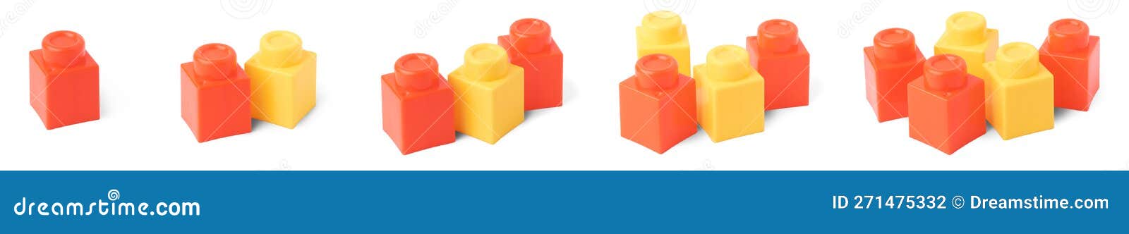 Toy Blocks, Interlocking Plastic Bricks On White Royalty-Free Stock ...