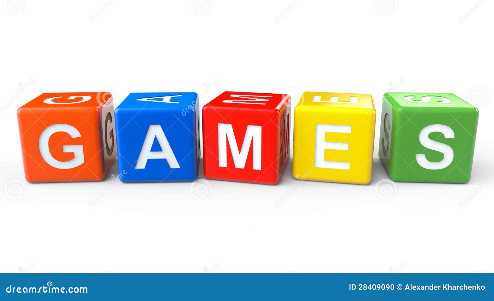 Toy Blocks with Games Sign stock illustration. Illustration of basic ...