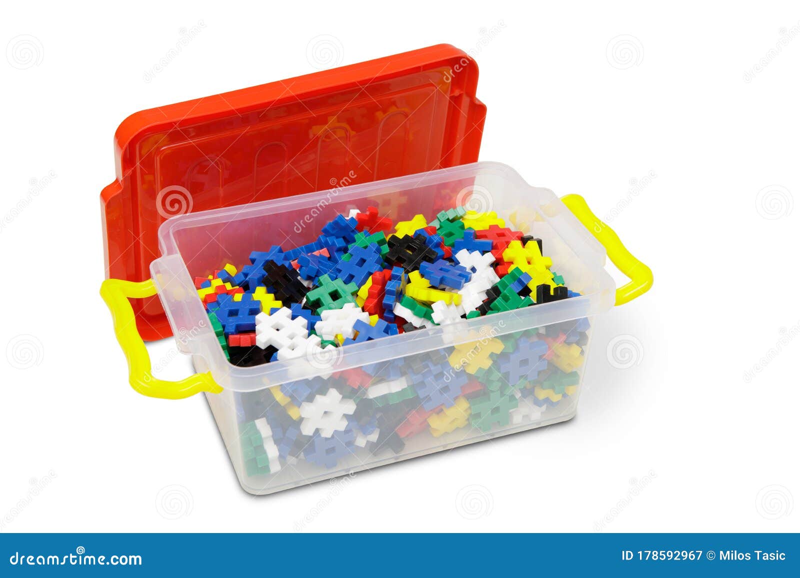 Toy Blocks Heap, Multicolor Plastic Bricks Stack Isolated White ...