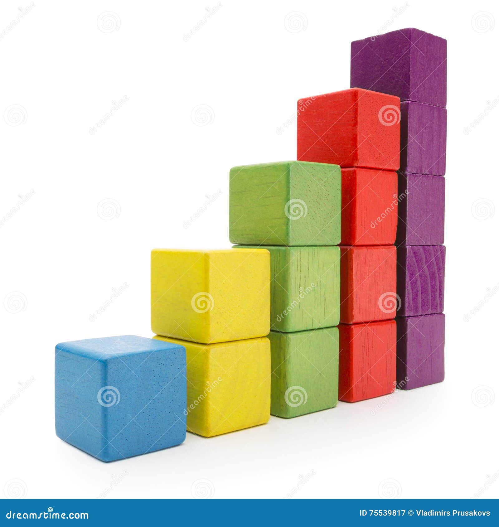 Toy Blocks Infographic Chart Stair Bar, Multicolor Kids Bricks Royalty ...
