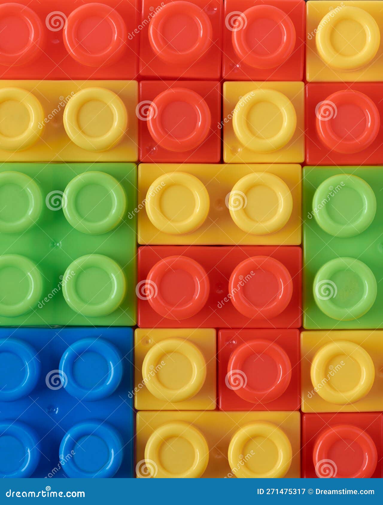 Toy Blocks, Interlocking Plastic Bricks, Full Frame Stock Image - Image ...