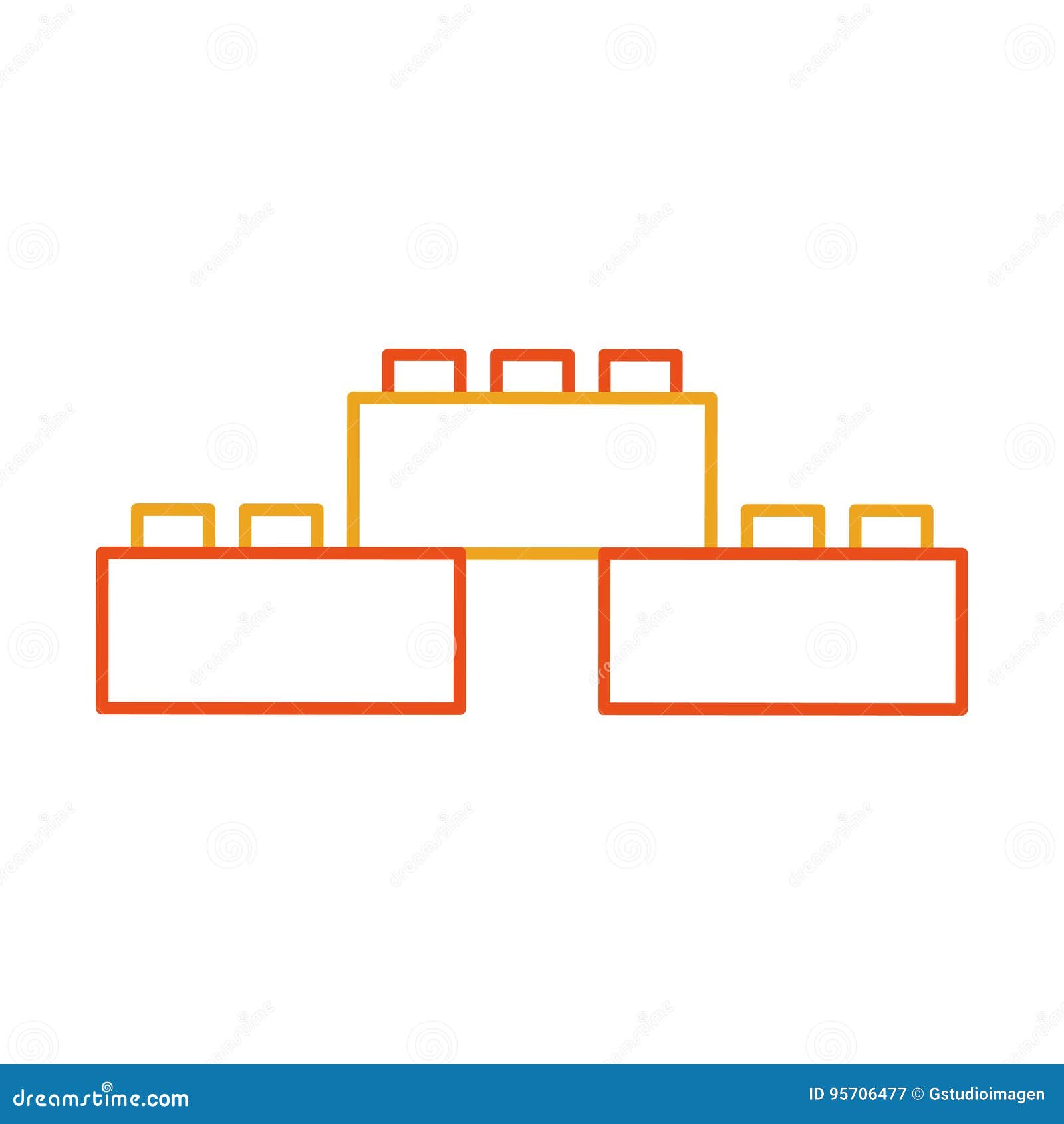 Toy blocks structure icon stock vector. Illustration of construct ...