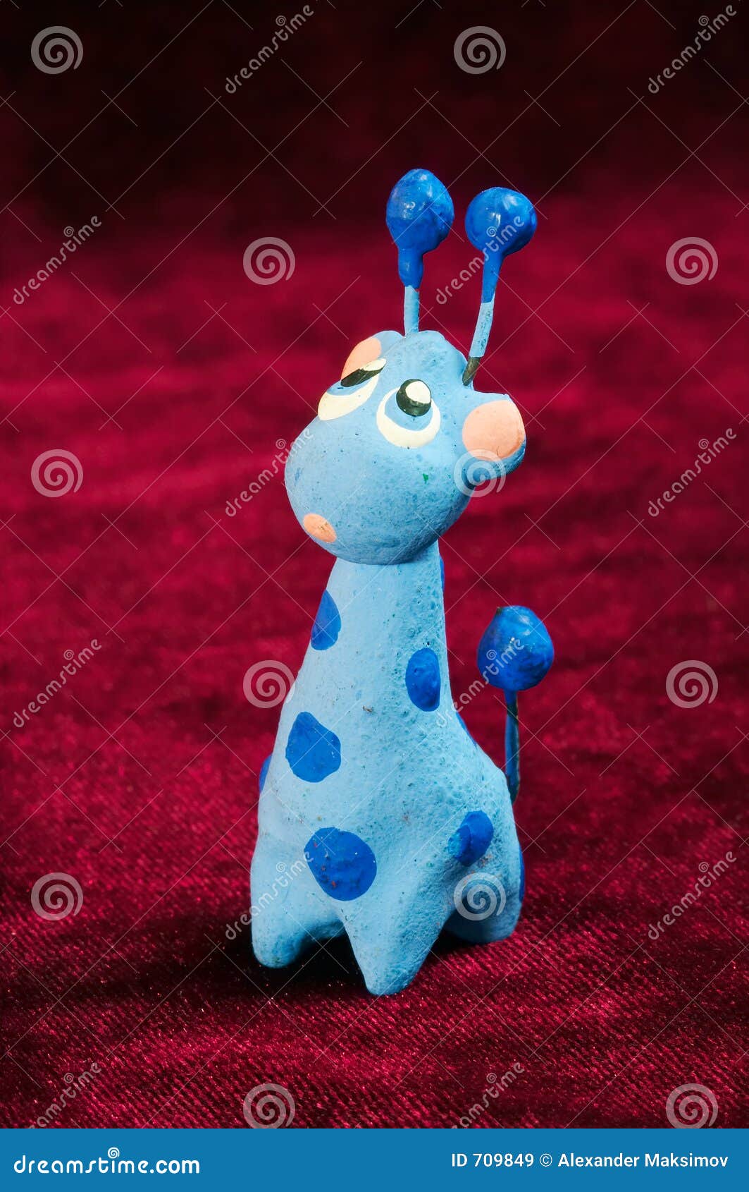 Toy blue giraffe stock image. Image of ceramic, statuette - 709849