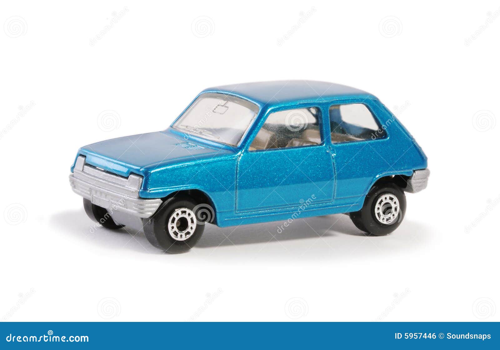 Toy Blue Model Seventies French Hatchback on White Stock Photo - Image ...