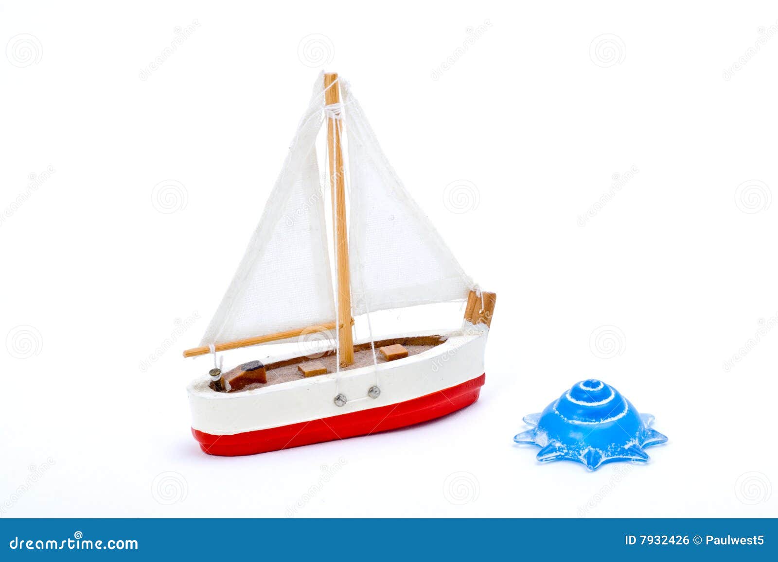 Toy boat and shell stock photo. Image of play, seaside - 7932426
