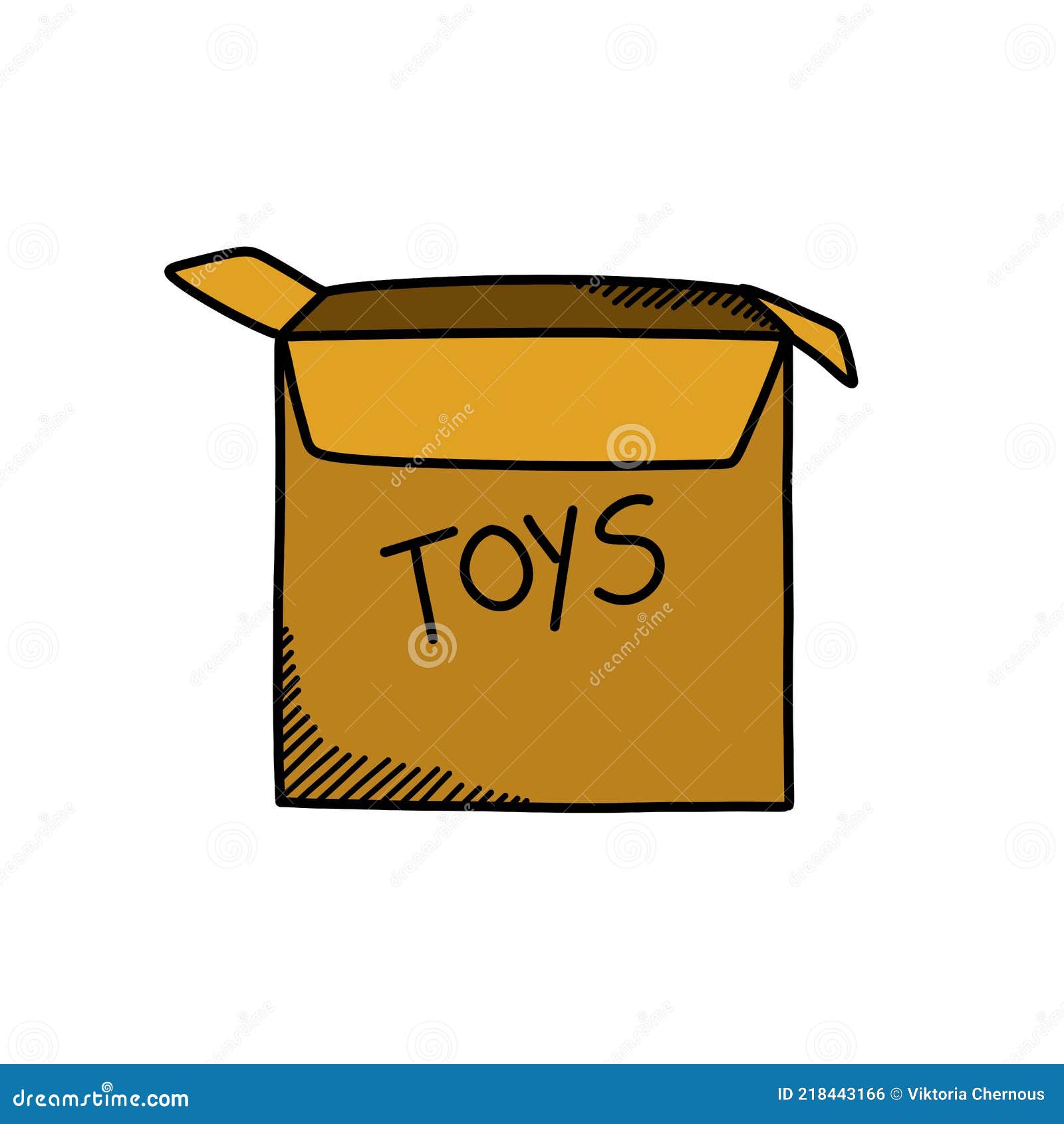 Toy Box Doodle Icon, Vector Color Line Illustration Stock Vector ...