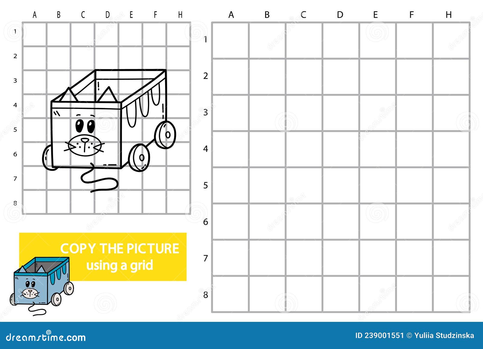 Toy box grid copy picture stock vector. Illustration of hand - 239001551