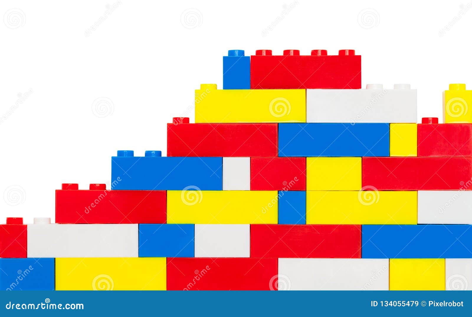 Toy Brick Wall stock image. Image of bricks, colored - 134055479