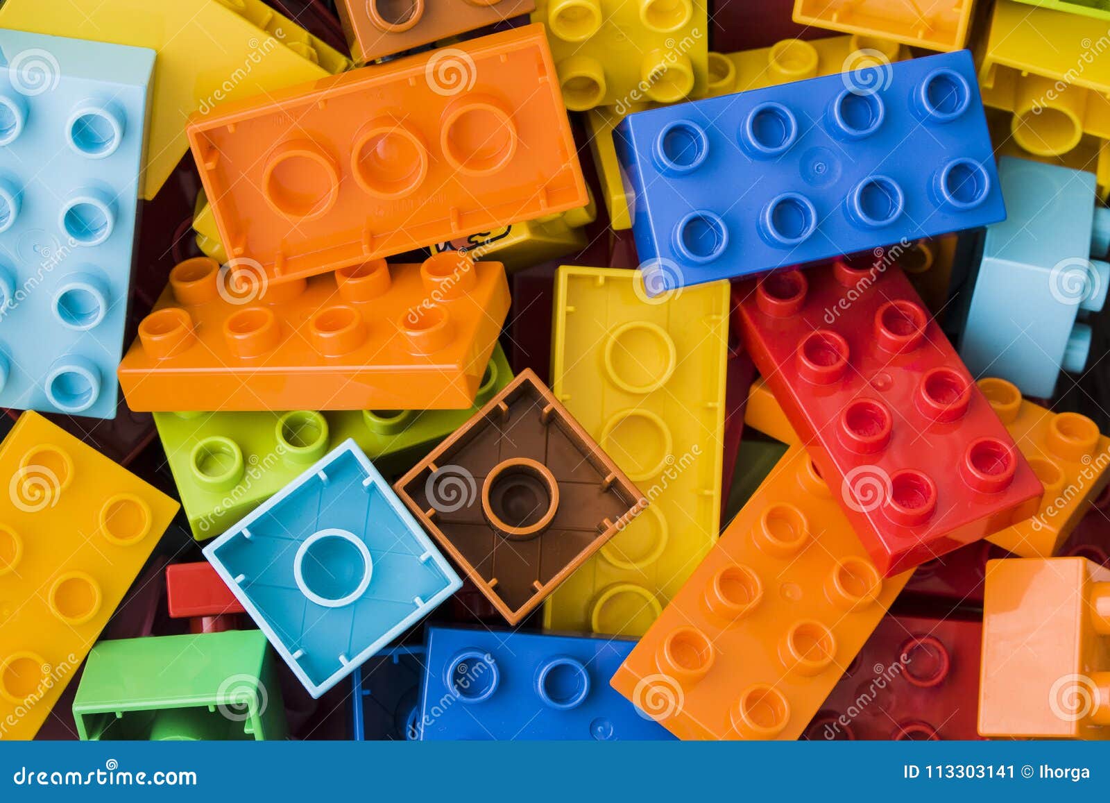 Colorful Toy Bricks on White Background Stock Image - Image of ...