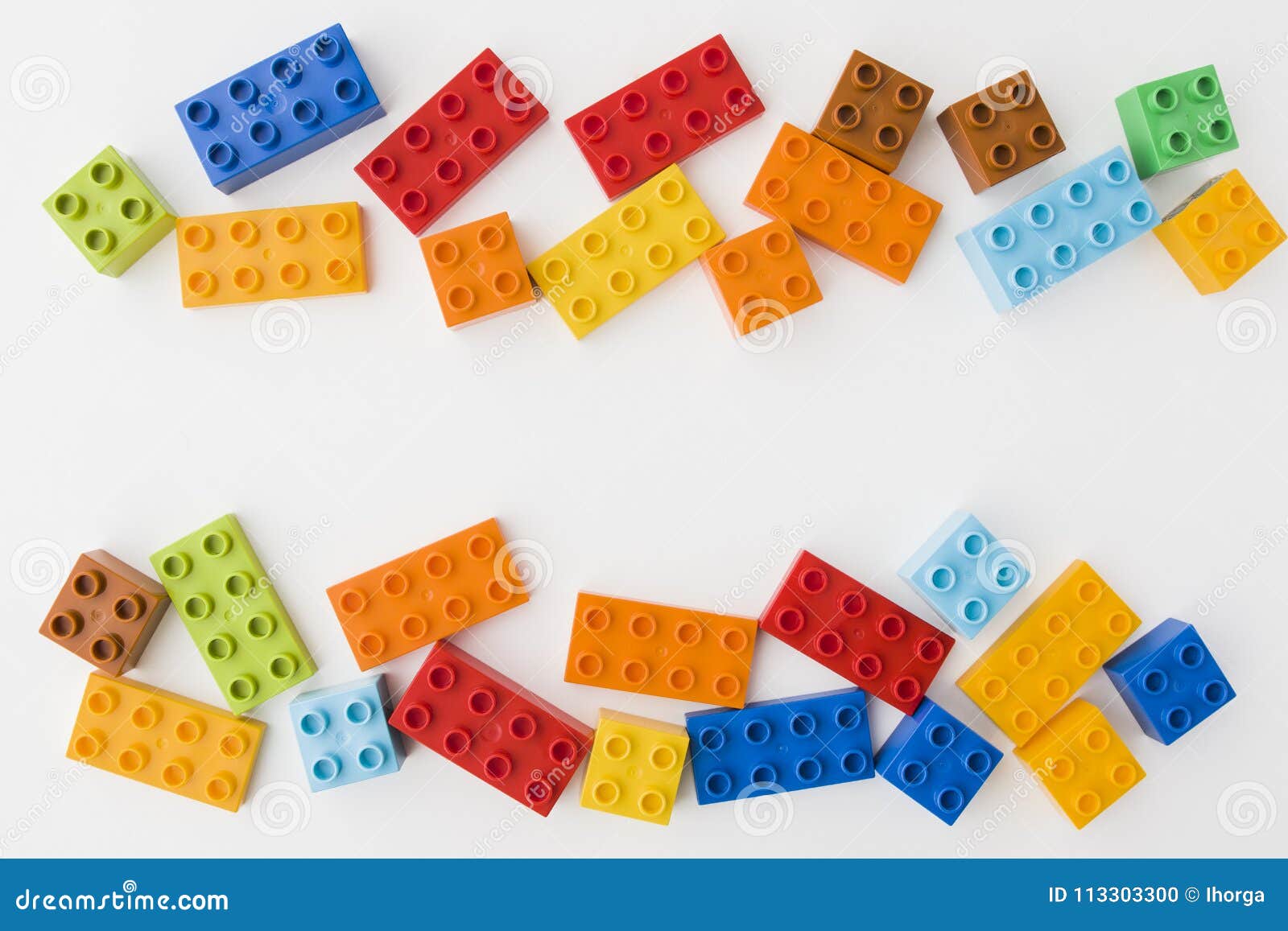 Colorful Toy Bricks on White Background Stock Photo - Image of design ...