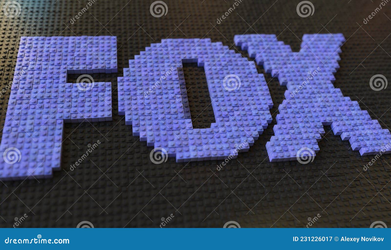 Toy Bricks Compose Logo of FOX. Editorial Conceptual 3d Rendering ...