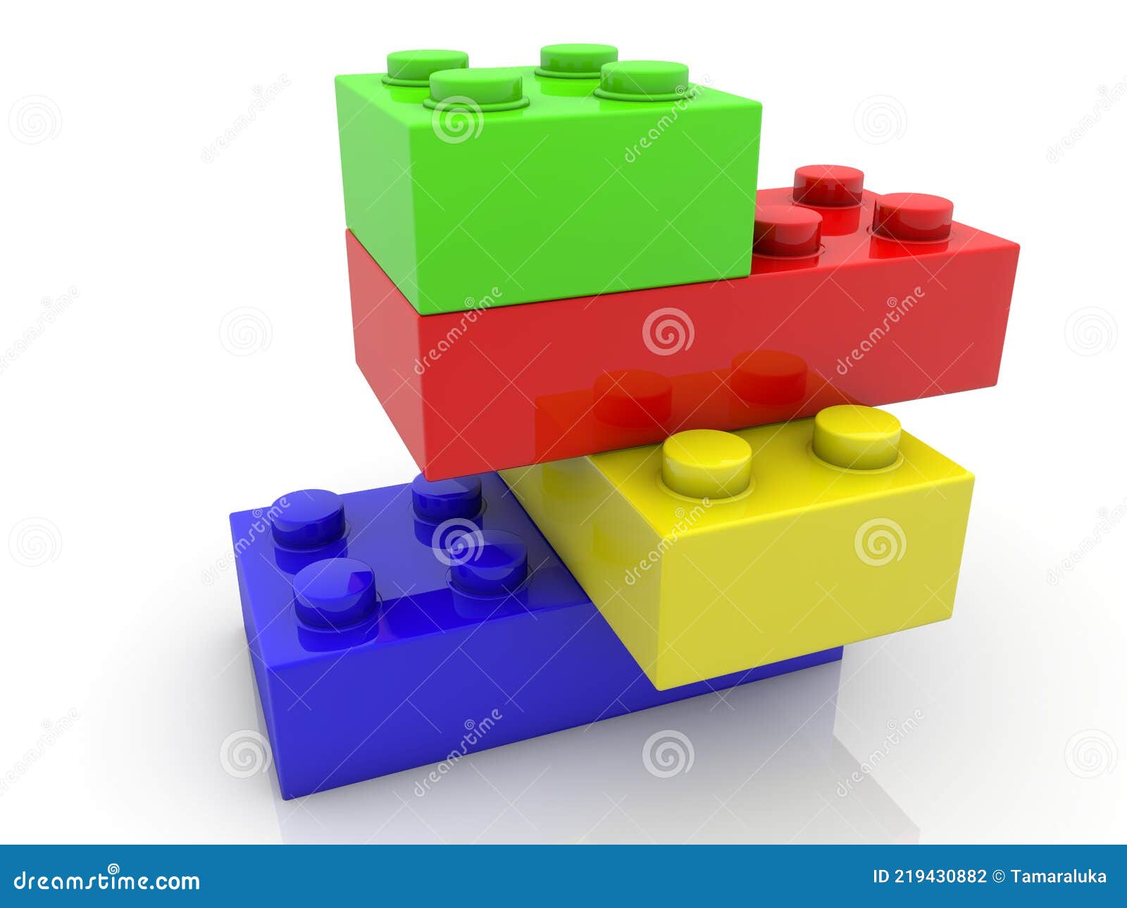 Toy Bricks of Different Colors and Sizes are Stacked on Top of Each ...