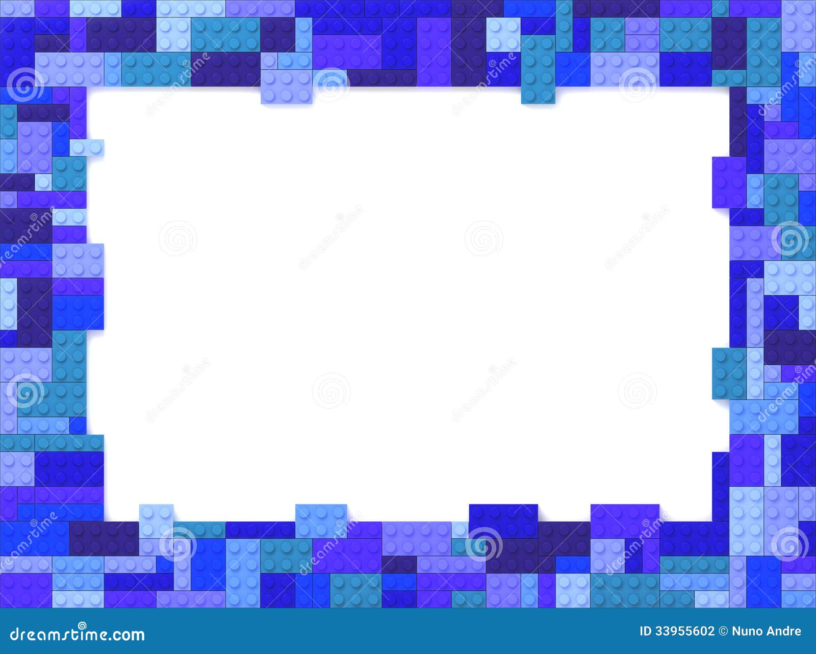 Toy Bricks Picture Frame - Azul Stock de ilustración - Ilustración de ...