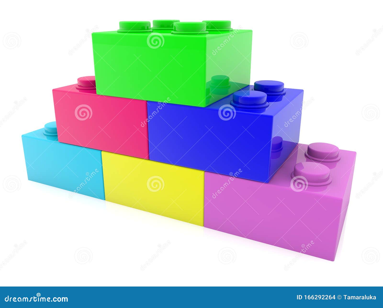 Toy Bricks Are Pyramid, In Different Colors Stock Photography ...