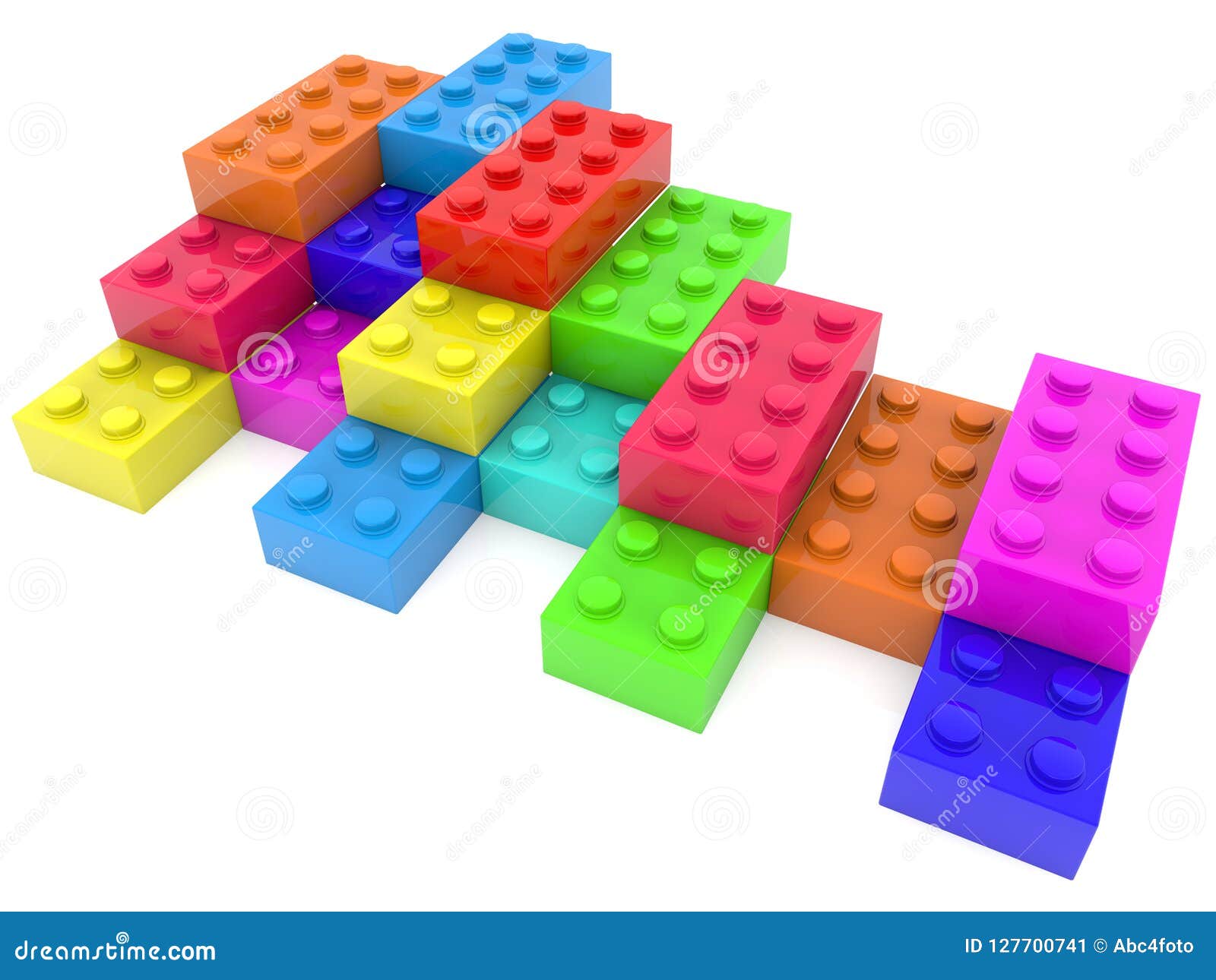Toy Bricks in Various Colors Stock Illustration - Illustration of year ...