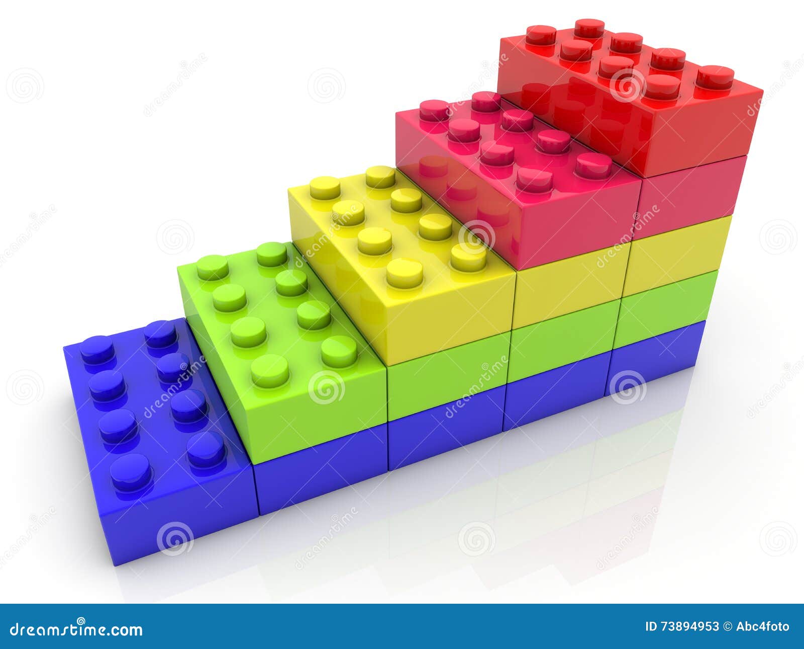 Toy Bricks in Various Colors on White Stock Illustration - Illustration ...