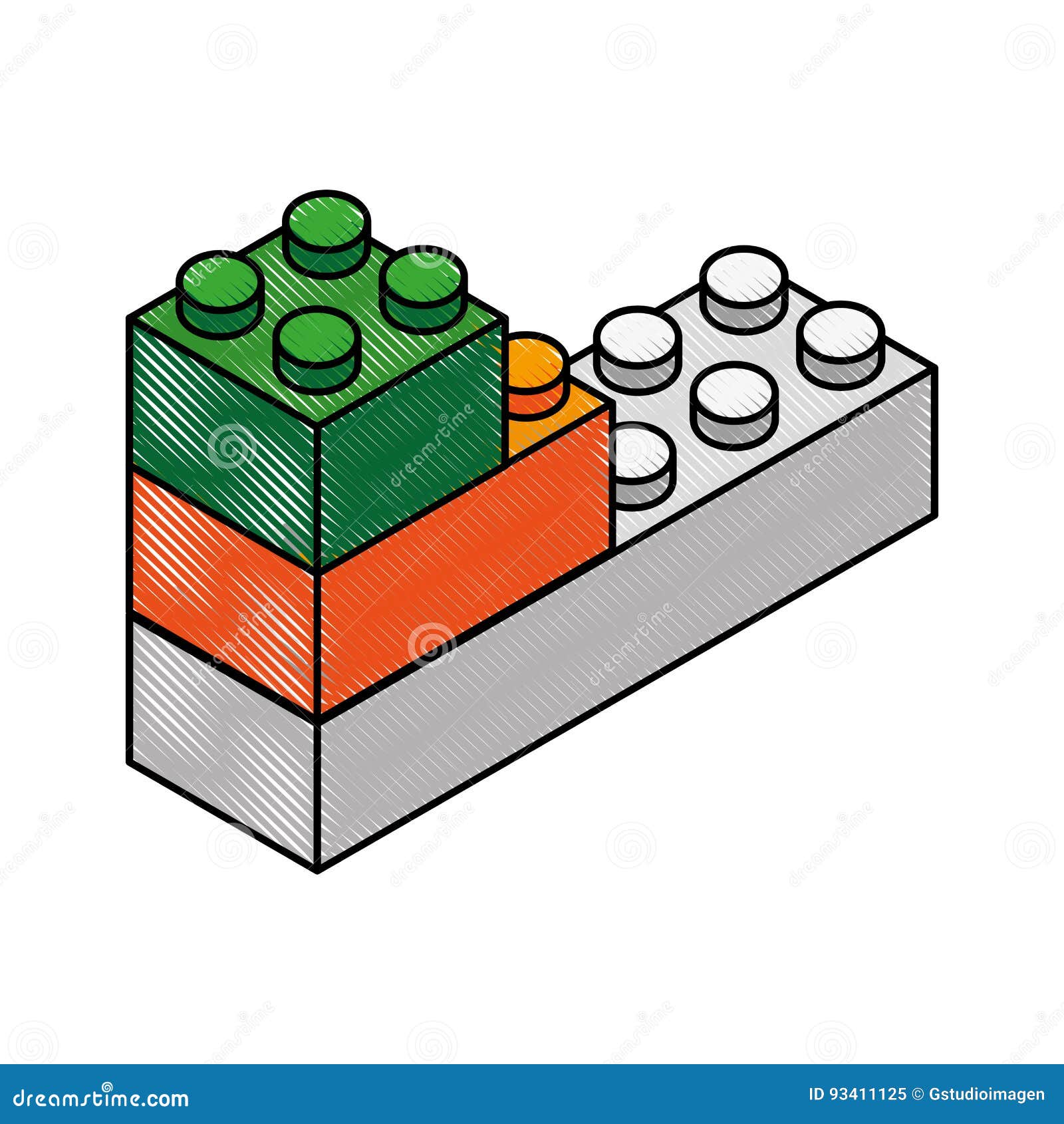 Toy building block bricks stock vector. Illustration of connection ...