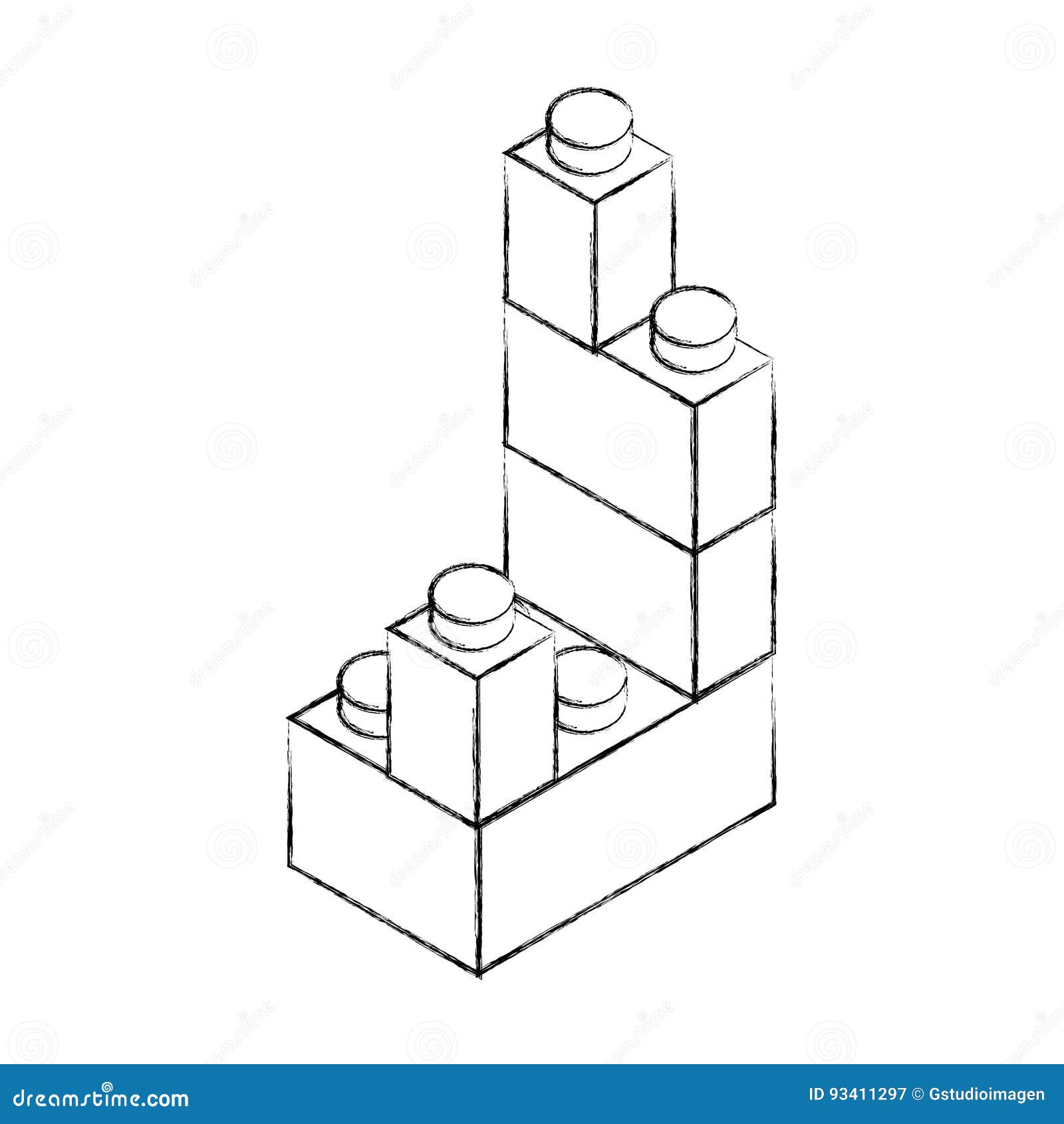 Toy building block bricks stock vector. Illustration of child - 93411297
